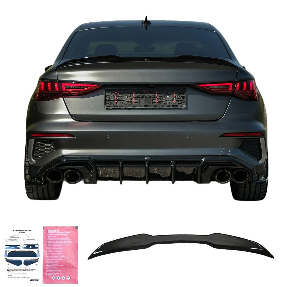 OW Rear Roof Spoiler Wing AUDI A3 S-Line S3 RS3 8Y 20-24 Sedan Gloss B – LJ Automotive