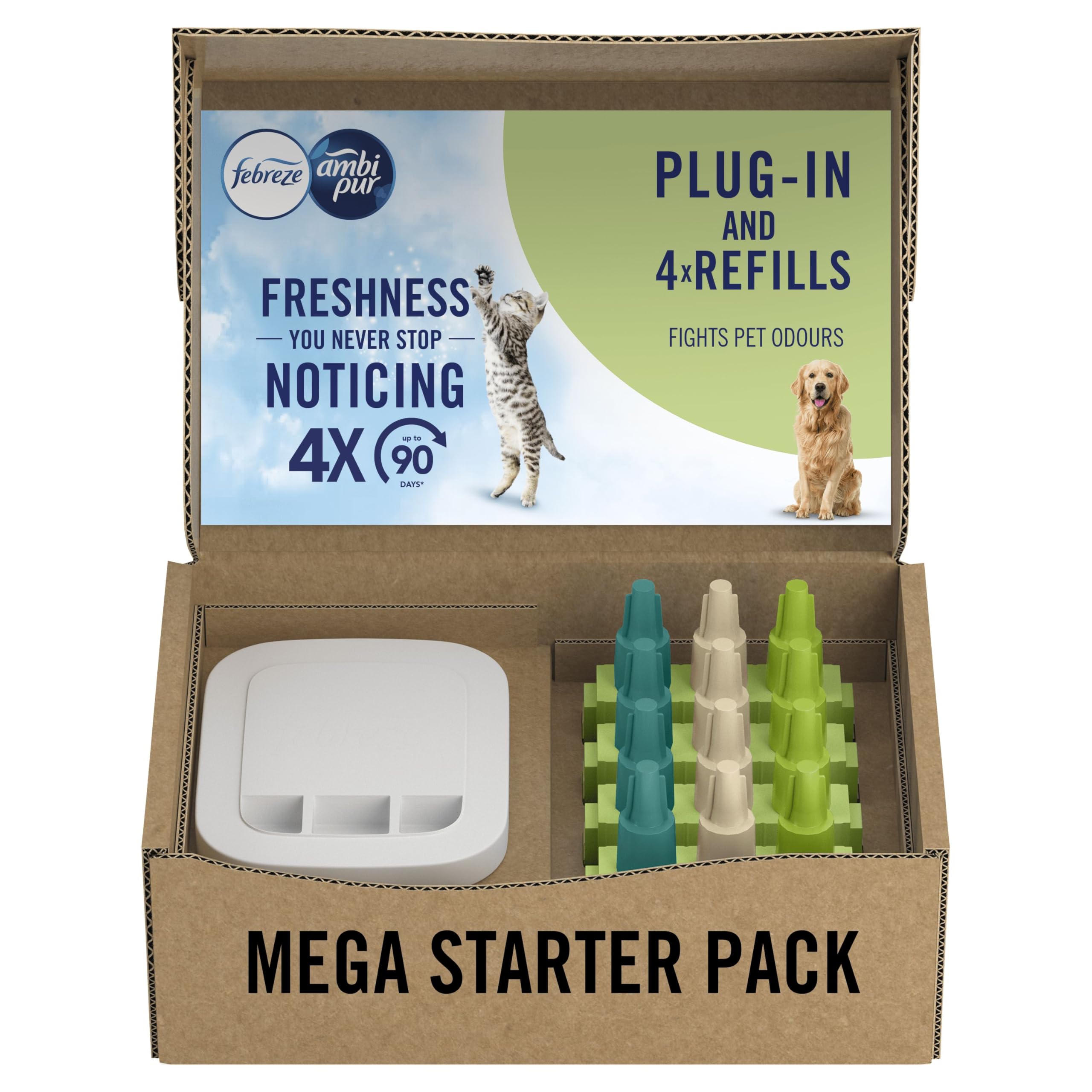 Febreze 3Volution Air Freshener Plug-In Starter Kit + 4 Refills (20ml ...