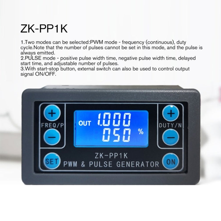 ZK-PP1K PWM Signal Generator 1Hz-150KHz PWM Pulse Frequency Duty Cycle ...